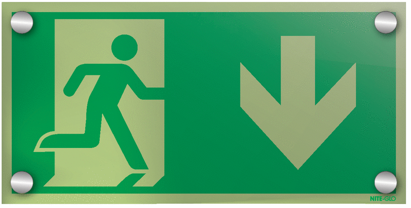 Nite-Glo Acrylic Running Man & Arrow Down Signs | Seton