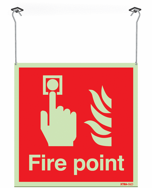 Xtra-Glo Double-sided Fire Point Hanging Signs | Seton