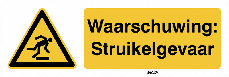ToughWash®-sticker ISO 7010 - Waarschuwing: Struikelgevaar - W007 | Seton