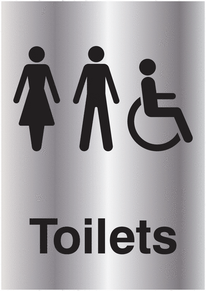 Metal Look Signs - Toilets | Seton