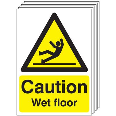 6-Pack Caution Wet Floor Signs | Seton