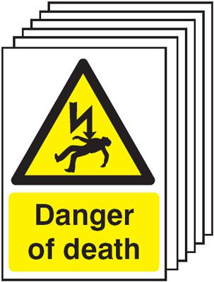 6-Pack Danger Of Death Signs | Seton