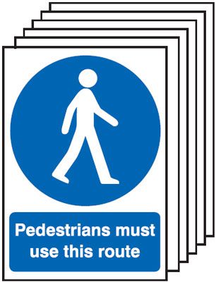 6-Pack Pedestrians Must Use This Route Signs | Seton
