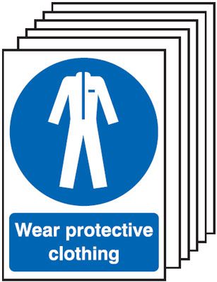 6-Pack Wear Protective Clothing Signs | Seton