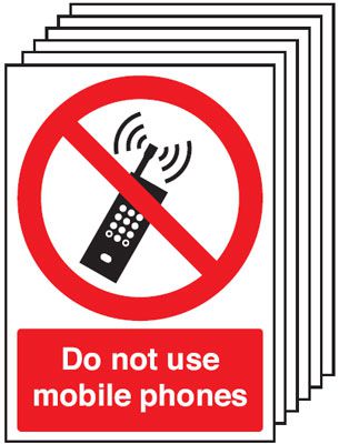 6-Pack Do Not Use Mobile Phones Signs | Seton