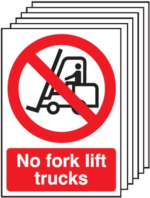 6-Pack No Fork Lift Trucks Signs | Seton