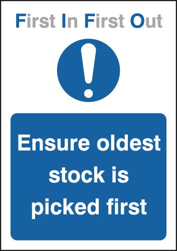 Ensure Oldest Stock Is Picked First Signs | Seton