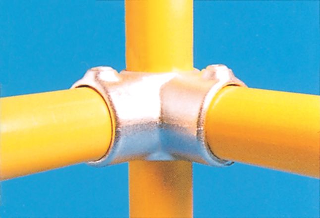 Corner with Through Centre Tube Galvanised Clamp | Seton