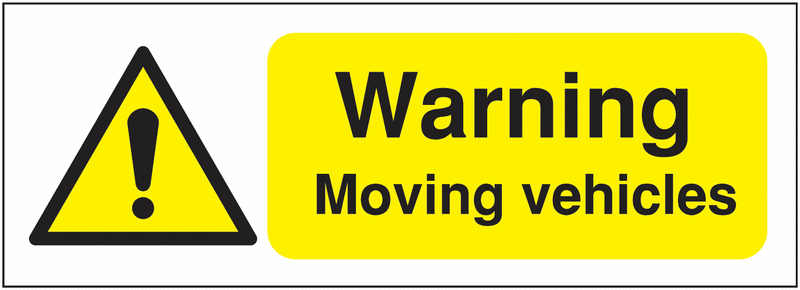 Customisable Safety Sign Label - Warning Moving Vehicles | Seton