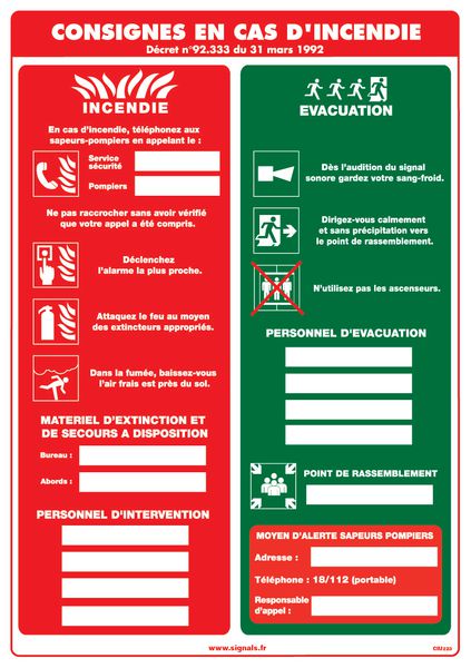 Consignes incendie | Signals