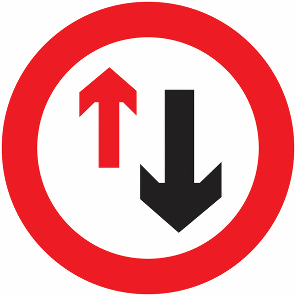 Give Way To Oncoming Vehicles - Circle Traffic Sign | Seton