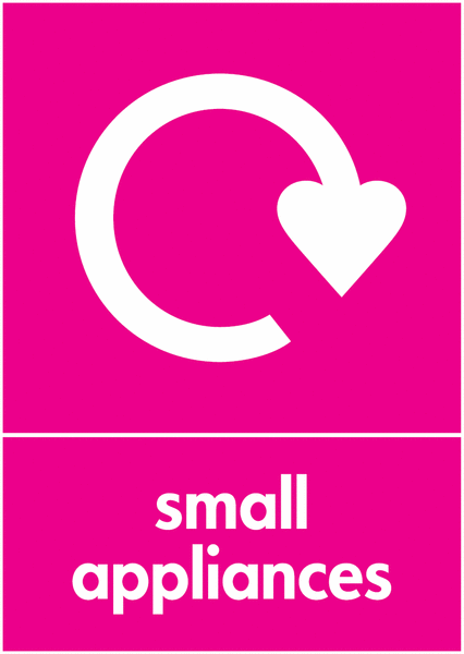 Small Appliances (Recycle Symbol) WRAP Recycling Sign | Seton