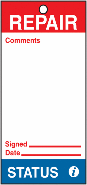 Tie-On Maintenance Status Tags | Seton