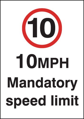 10 mph Mandatory Speed Limit Signs | Seton