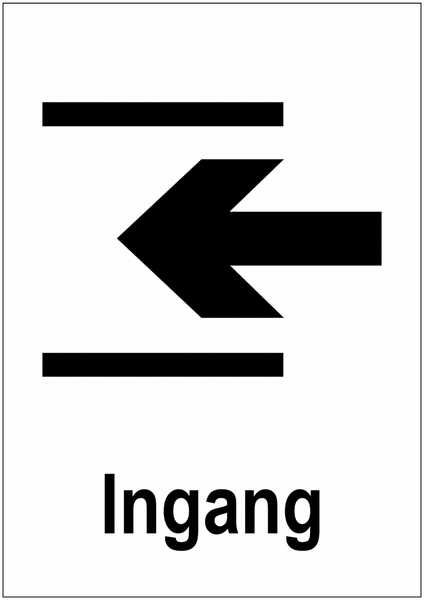 Witte informatieborden met pijl - Ingang | Seton