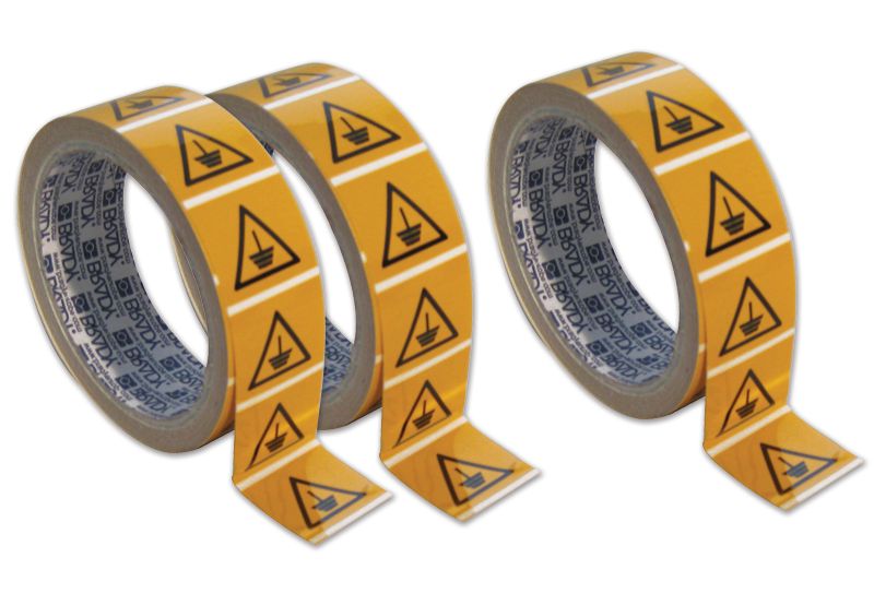 Set waarschuwingsstickers - 2+1 rollen "Aarding" | Seton