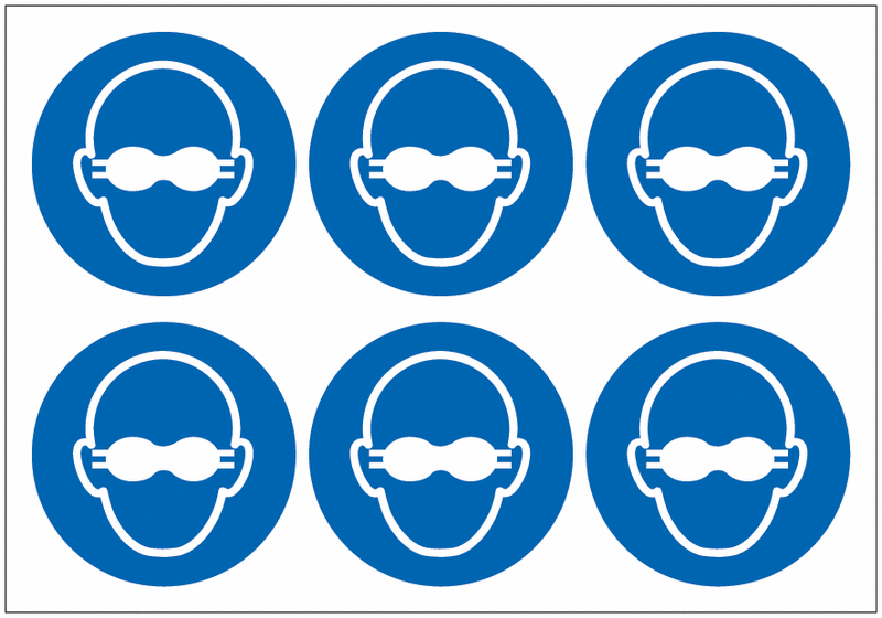 Opaque Eye Protection Symbol Sheet of Vinyl Labels | Seton