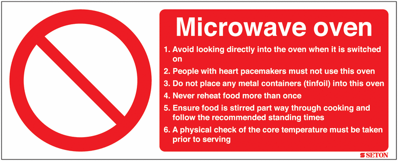 Microwave Oven Sign (With Symbol) | Seton
