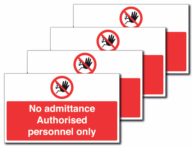 4-Pack Floor Signs - No Admittance Authorised Personnel Only | Seton