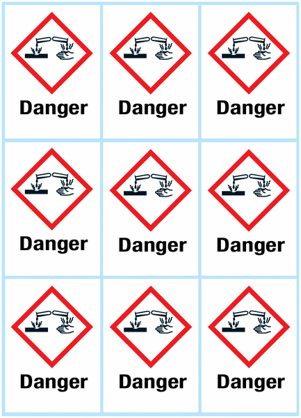 Etiquettes d'identification CLP "Danger" - GHS05 | Seton