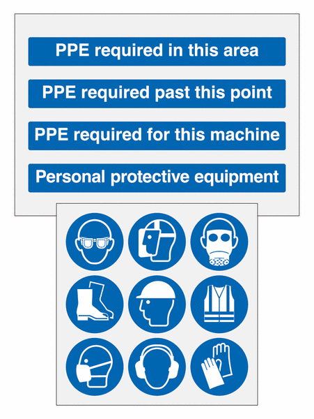 PPE Awareness Labels Kit - Self-Adhesive. Quick Delivery | Seton