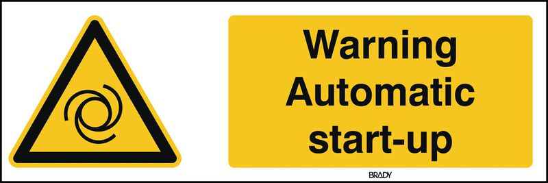 ToughWash - Warning Automatic Start-Up Sign | Seton