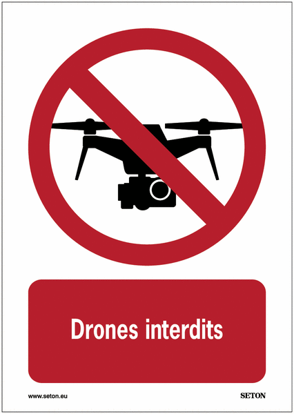 Panneaux avec texte - Drones interdits | Seton