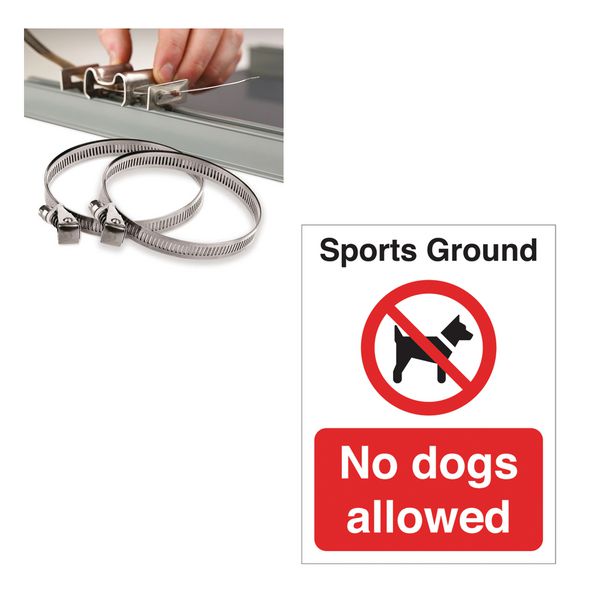 Sports Ground - No Dogs Allowed - Sign Installation Kit | Seton