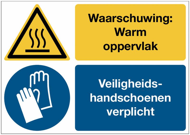 Waarschuwingsborden en -stickers ISO 7010 - Warm oppervlak - W017 ...