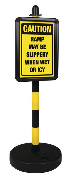 Winter Car Park Sign Ramp May Be Slippery When Wet / Icy | Seton