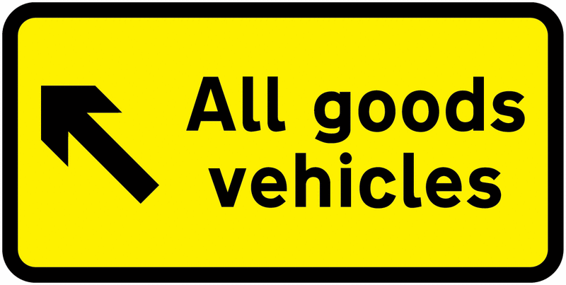 Traffic Signs - All Goods Vehicles (Arrow Left) | Seton