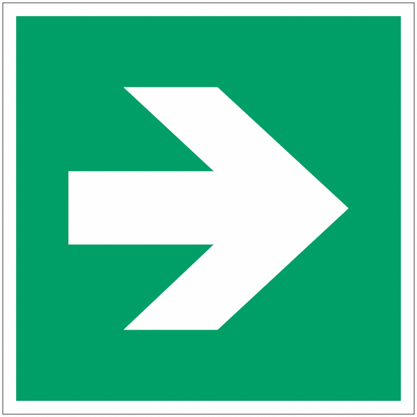 Marquage au sol avec pictogramme "Flèche d'évacuation" | Seton