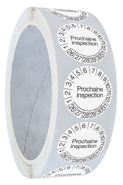 Pastilles calendrier rondes avec texte en polyoléfine ultra ...