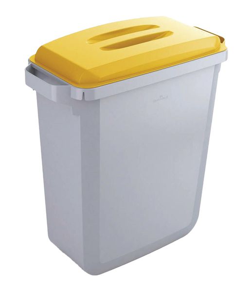 DURABIN 60L Grey Rectangular Recycling Bin with Lid | Seton