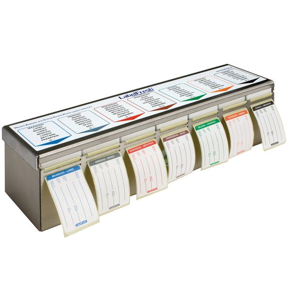 Kit dispenser + 7 rollen HACCP-dagstickers - Nederlands / Frans ...