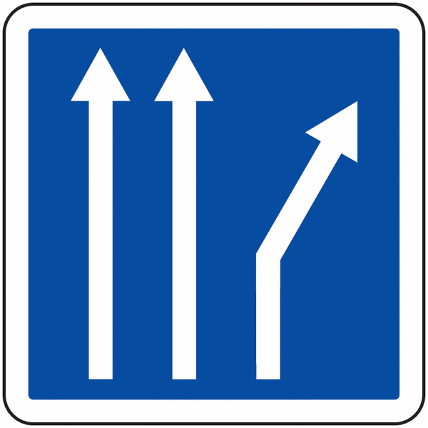 Panneau routier voies affectées droite C24B2 | Signals