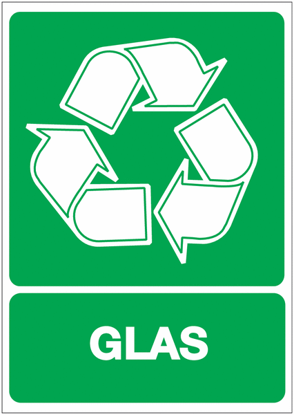 Stickers voor afvalscheiding A4 - Glas | Seton