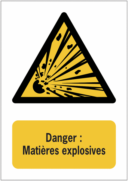 Panneaux ISO 7010 A3/A4/A5 Danger Matières explosives - W002 | Seton