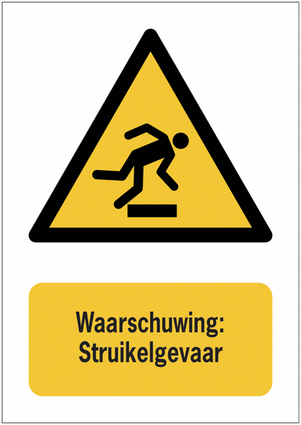 Pictogrammen valgevaar, struikelgevaar, doorvalgevaar | Seton