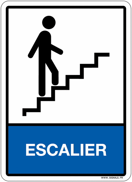 Plaque en plexiglas "Escaliers" avec texte | Seton