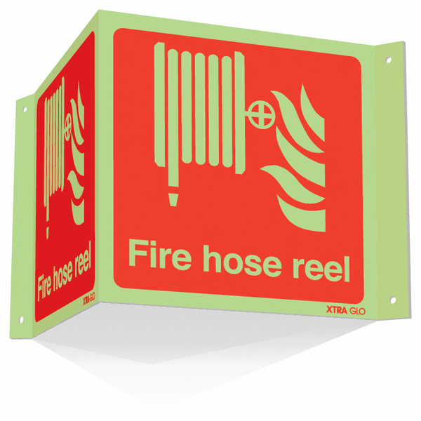 Xtra-Glo Fire Hose Reel Projecting '3D' Sign | Seton