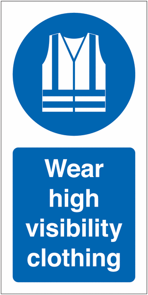 Wear High Visibility Clothing Vinyl Safety Labels On-a-Roll | Seton