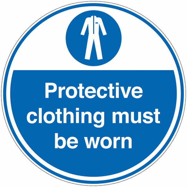 Protective Clothing Must Be Worn Anti-Slip Floor Signs | Seton