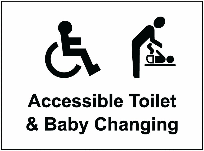 Accessible Toilet/Baby Changing Economy Washroom Signs | Seton
