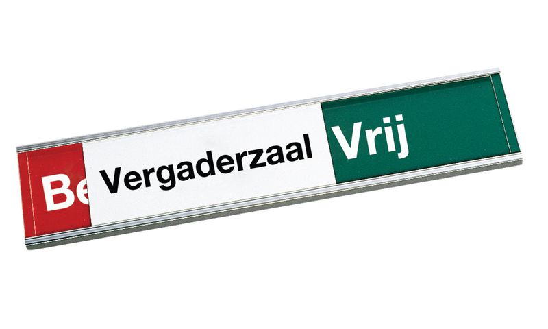 Gegraveerde schuifborden Bezet/Vrij met schuifplaat - Vergaderzaal | Seton