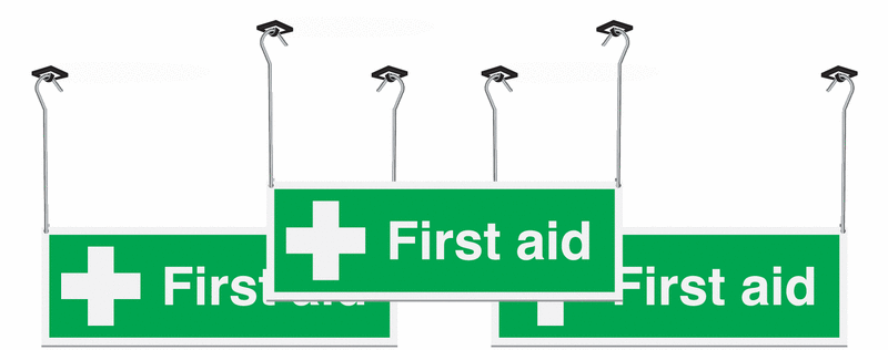 3 Pack First Aid Hanging Signs | Seton