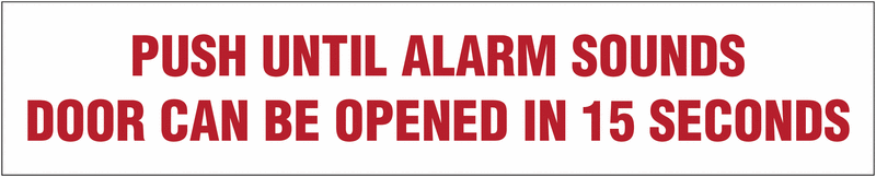 Delayed Egress Push Alarm Signs | Seton