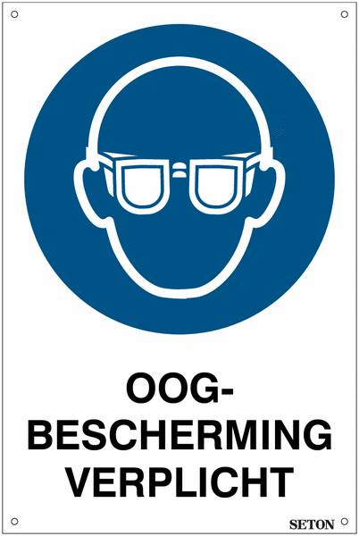 Gebodsbord van groot formaat ISO 7010 - Oogbescherming verplicht - M004 ...