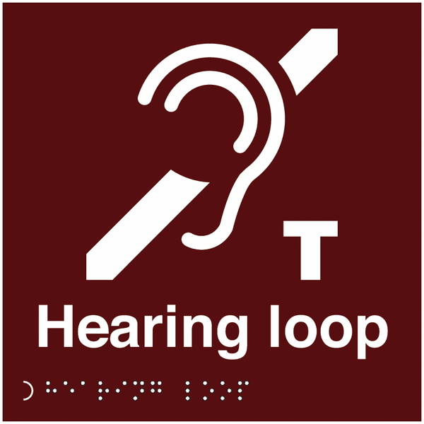 Tactile & Braille Hearing Aid Loop Symbol Sign | Seton
