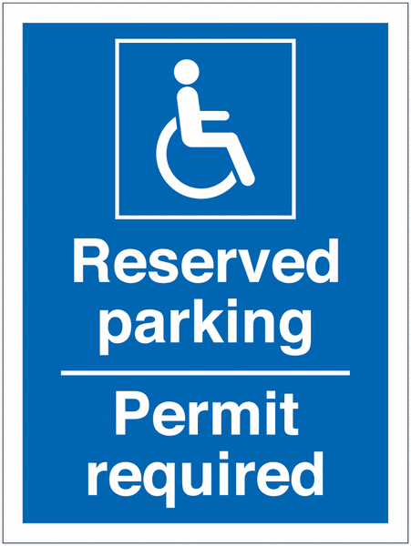 Disabled Parking Signs Reserved Parking/Permit Required | Seton